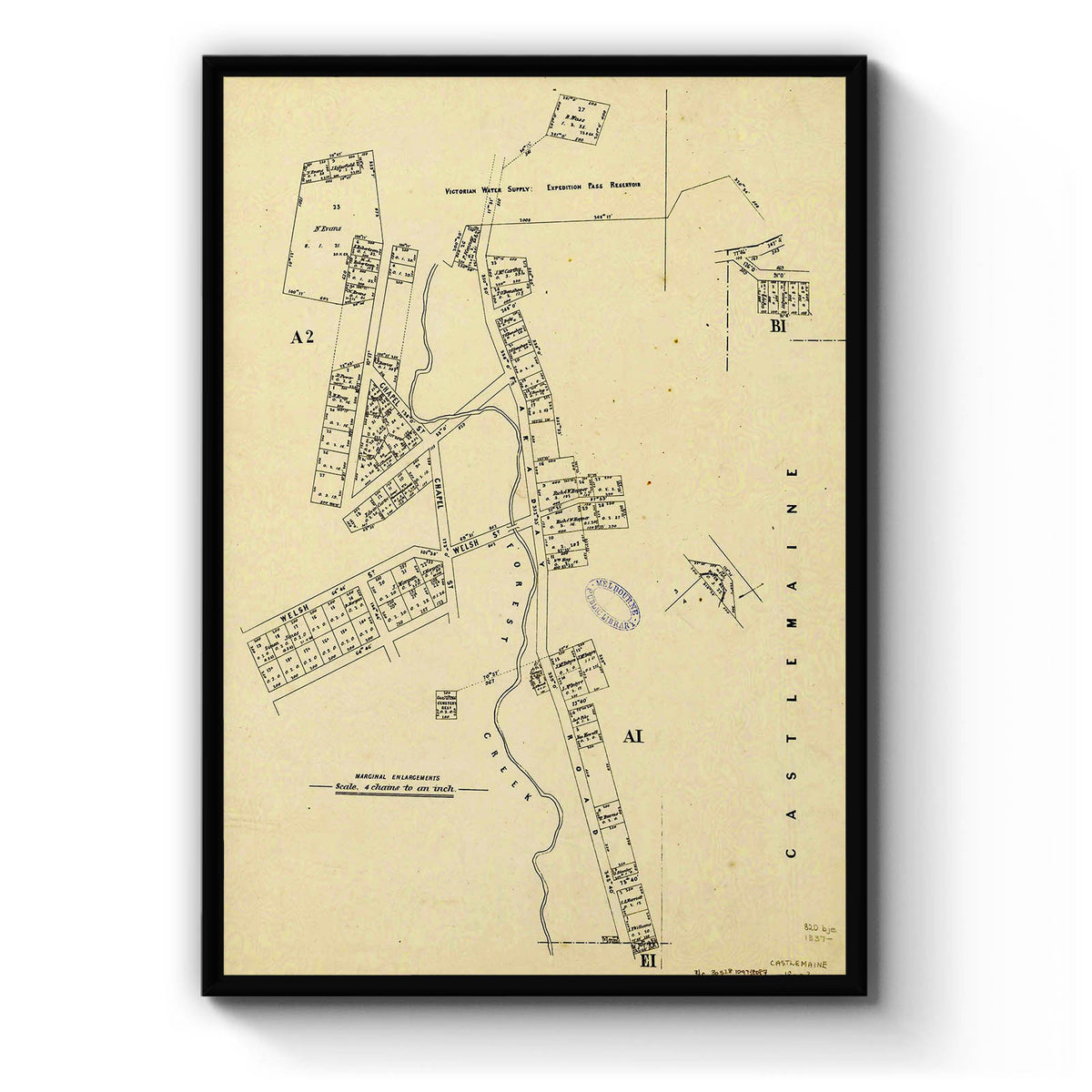 Castlemaine, Victoria Australia Vintage Map #3 (18--?) – Vintage Maps