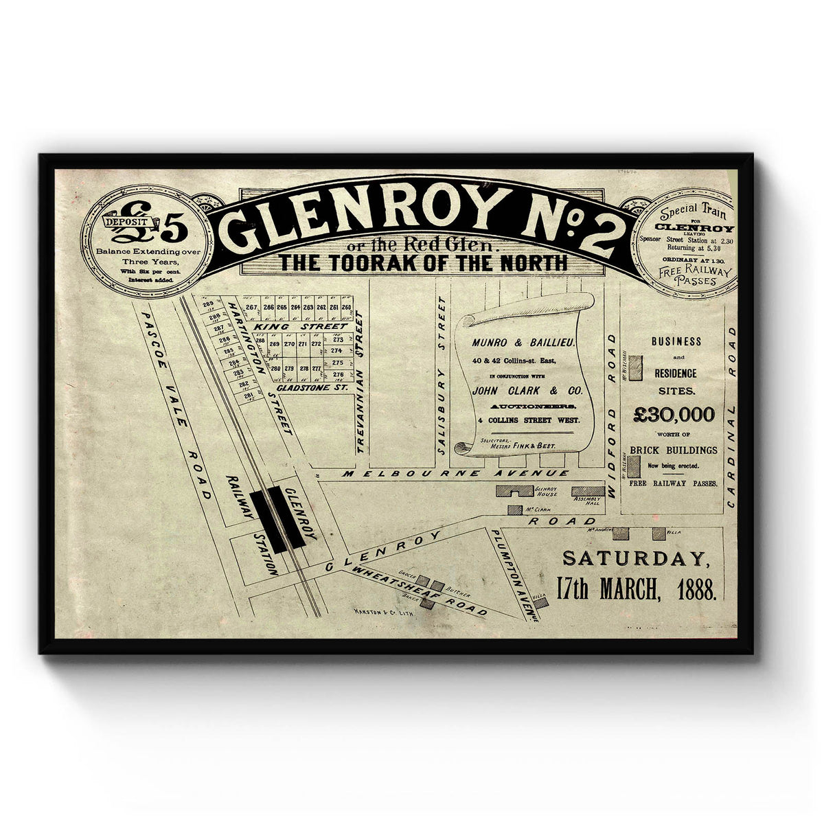 Glenroy, Victoria Australia Vintage Map #5 (1888) – Vintage Maps