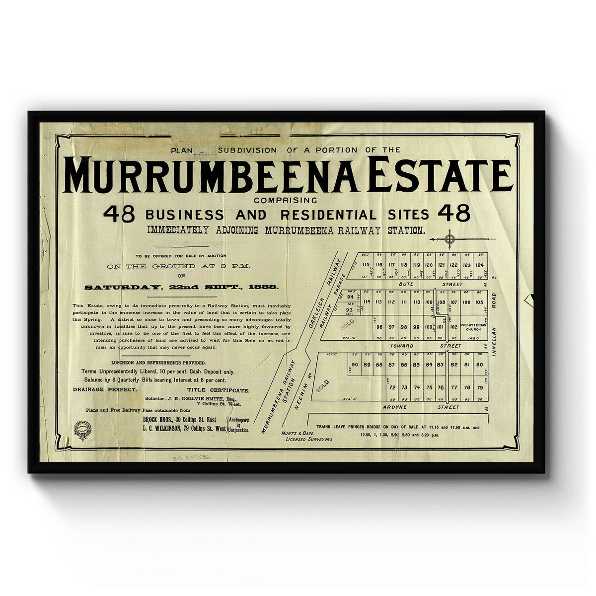 Murrumbeena, Victoria Australia Vintage Map #2 (1888) – Vintage Maps