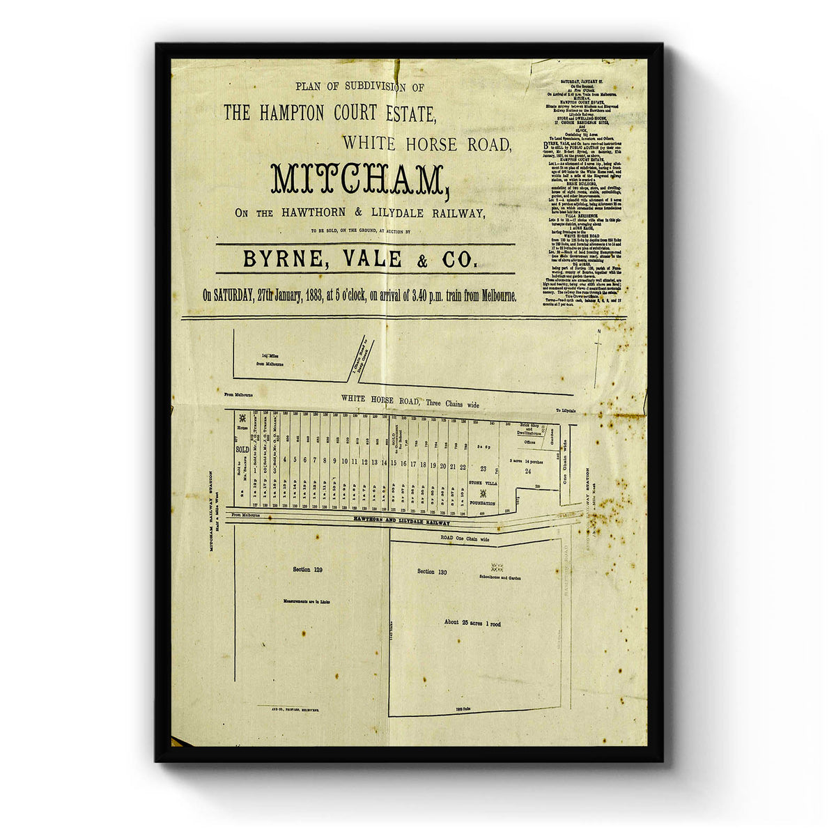 Mitcham, Victoria Australia Vintage Map #16 (1883) – Vintage Maps