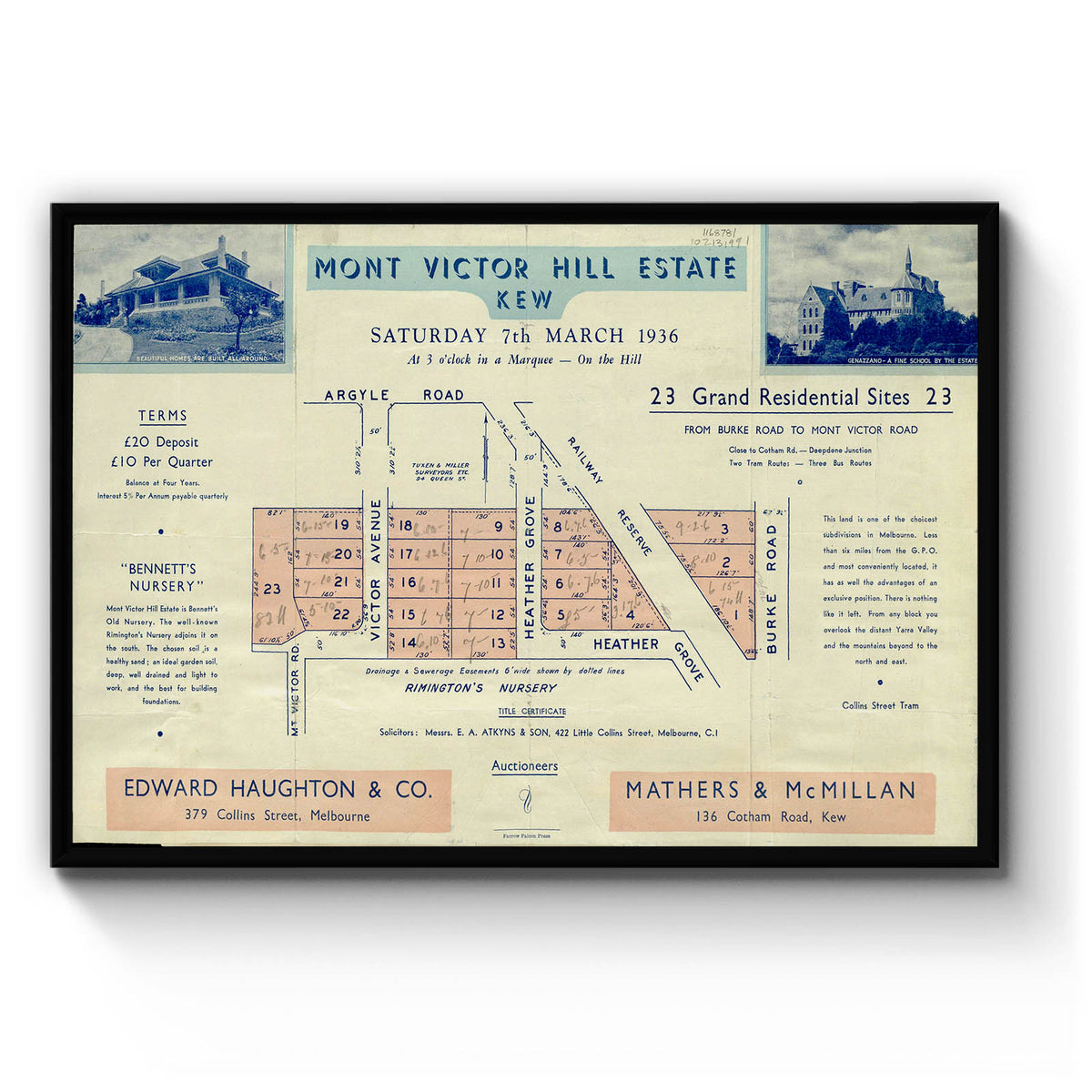 Kew, Victoria Australia Vintage Map #138 (1936) – Vintage Maps