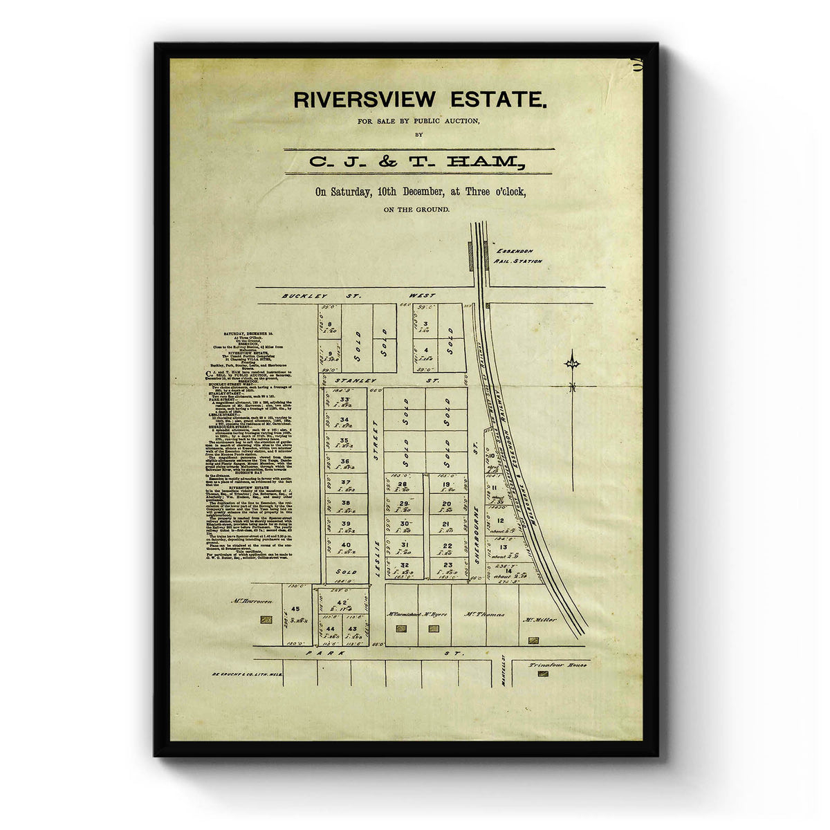 Essendon, Victoria Australia Vintage Map #21 (188-?) – Vintage Maps