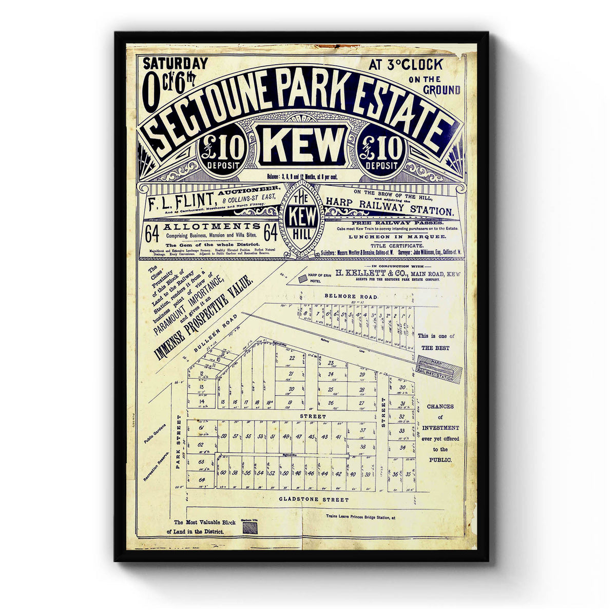 Kew, Victoria Australia Vintage Map #20 (1888?) – Vintage Maps