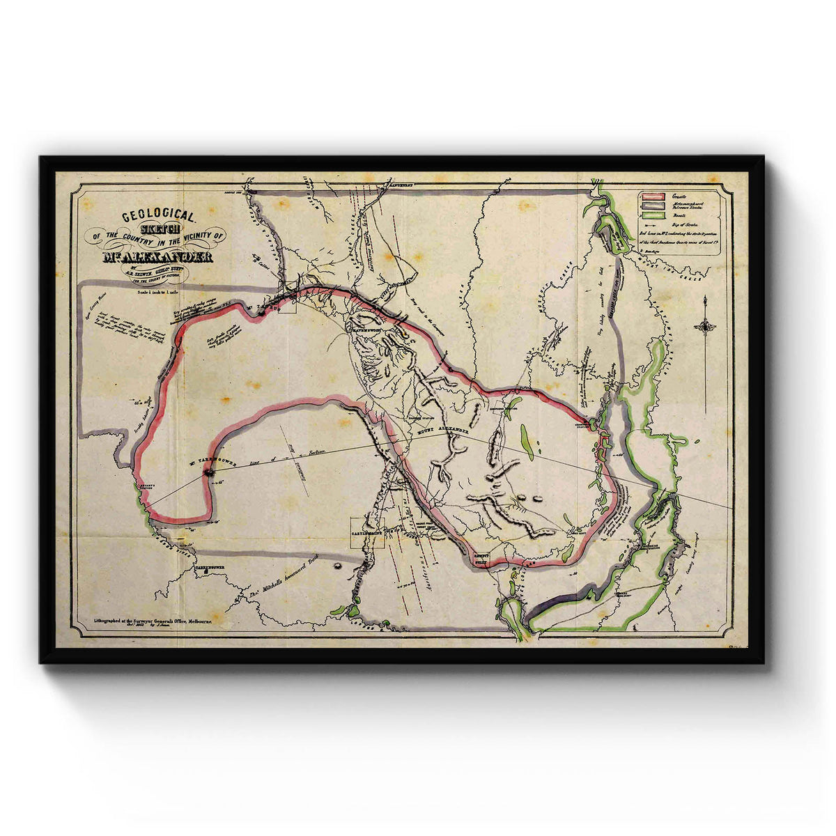 Castlemaine, Victoria Australia Vintage Map #17 (1853) – Vintage Maps