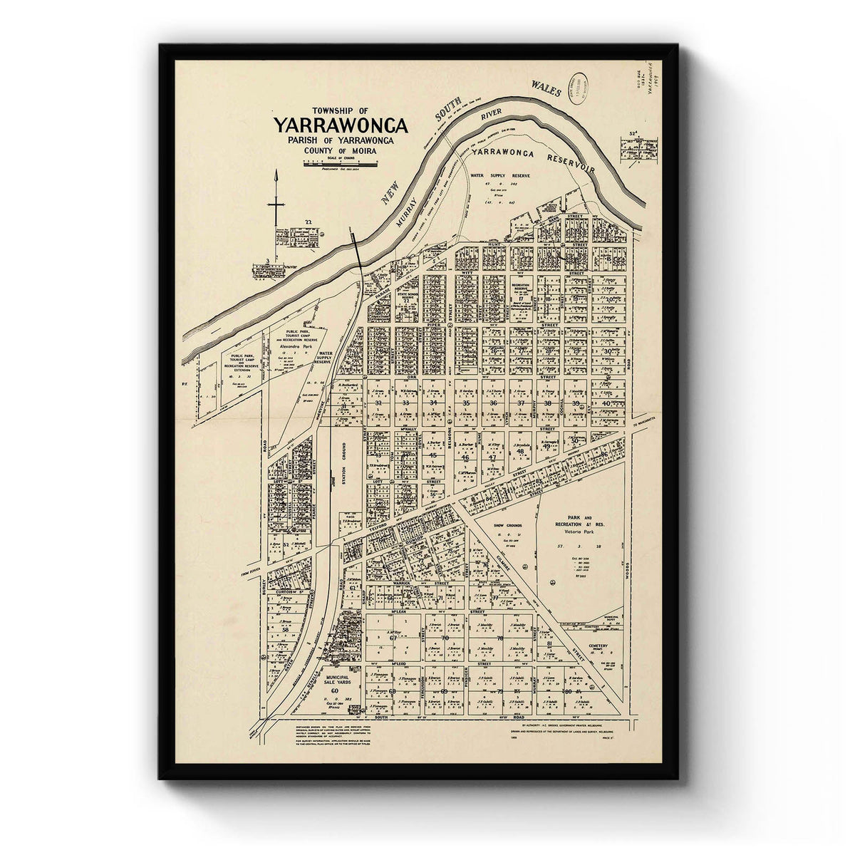 Yarrawonga, Victoria Australia Vintage Map #1 (1959) – Vintage Maps