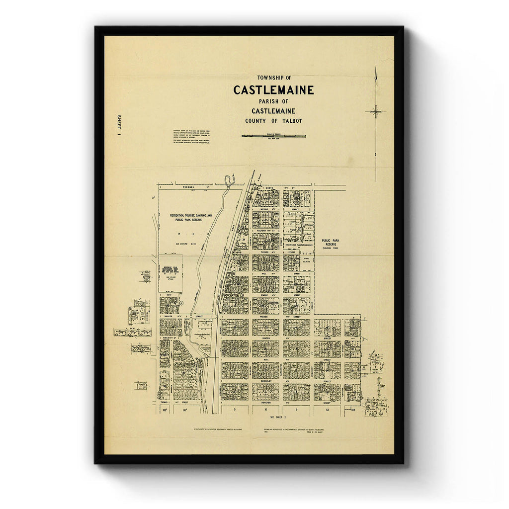 Castlemaine, Victoria Vintage Maps