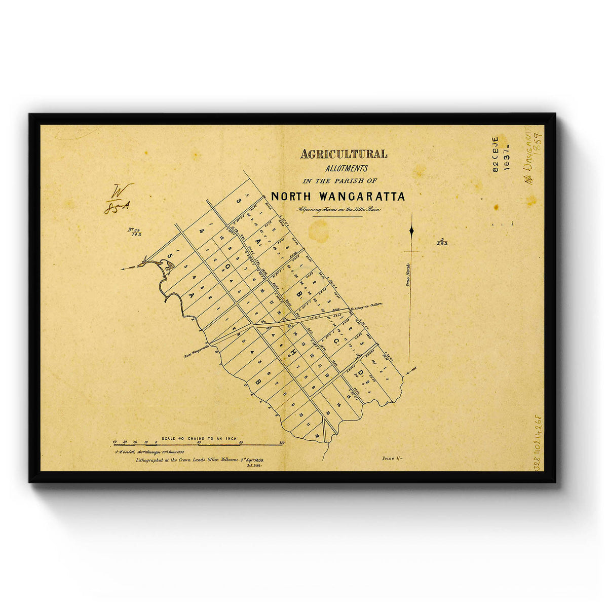 Wangaratta, Victoria Australia Vintage Map #3 (1859) – Vintage Maps