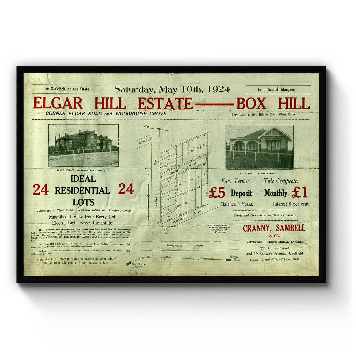 Box Hill, Victoria Australia Vintage Map #110 (1924) – Vintage Maps