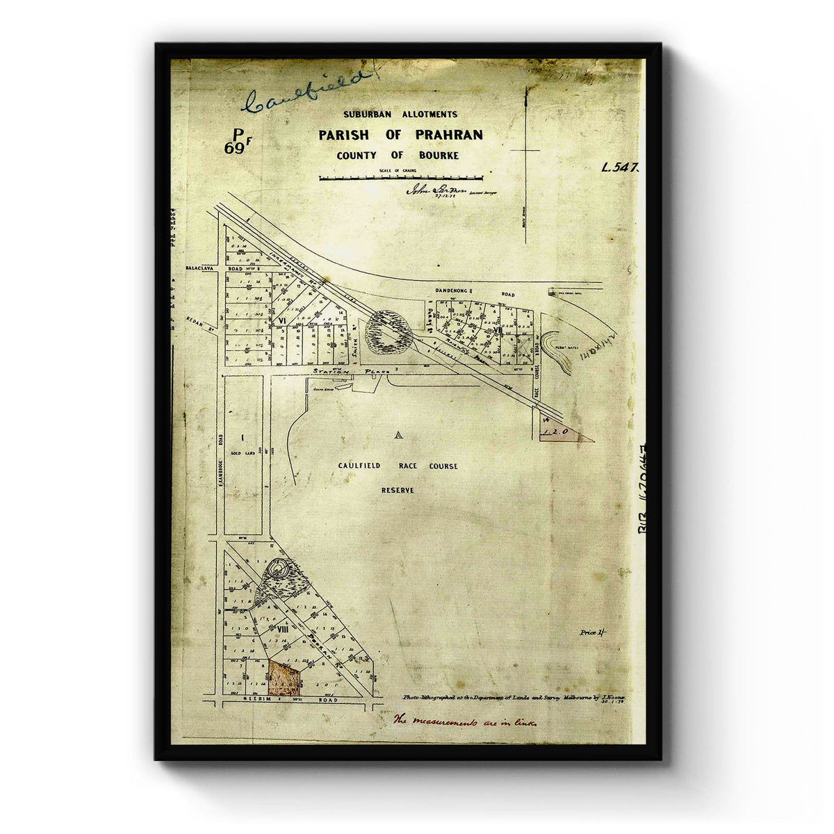 Caulfield, Victoria Australia Vintage Map #51 (1879) – Vintage Maps