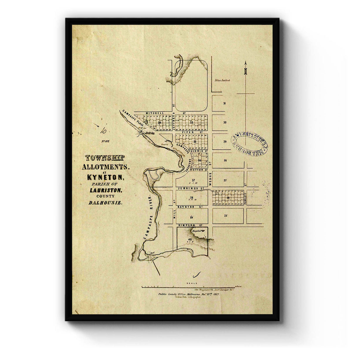 Kyneton, Victoria Australia Vintage Map #3 (1857) – Vintage Maps