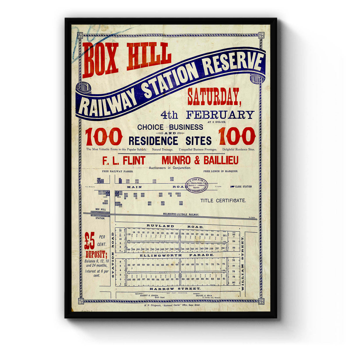 Box Hill, Victoria Australia Vintage Map #18 (1888?) – Vintage Maps