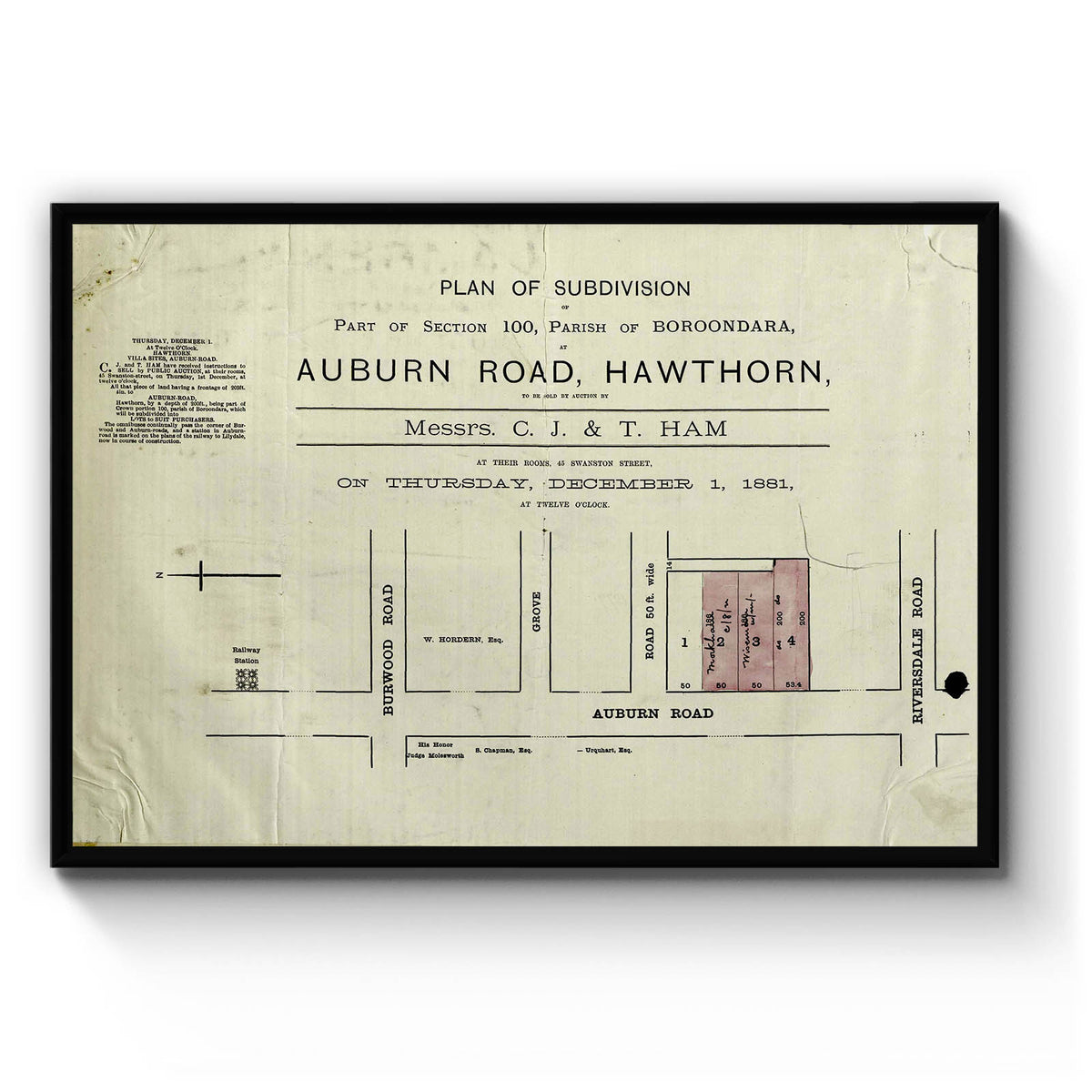 Hawthorn, Victoria Australia Vintage Map #281 (1881) – Vintage Maps
