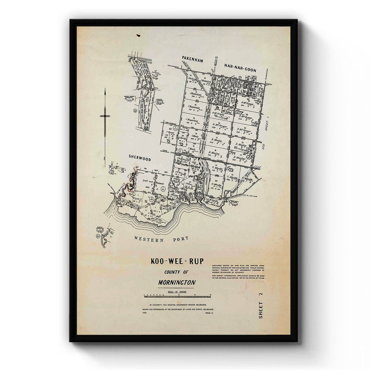 Koo Wee Rup, Victoria Australia Vintage Map #4 (1958) – Vintage Maps
