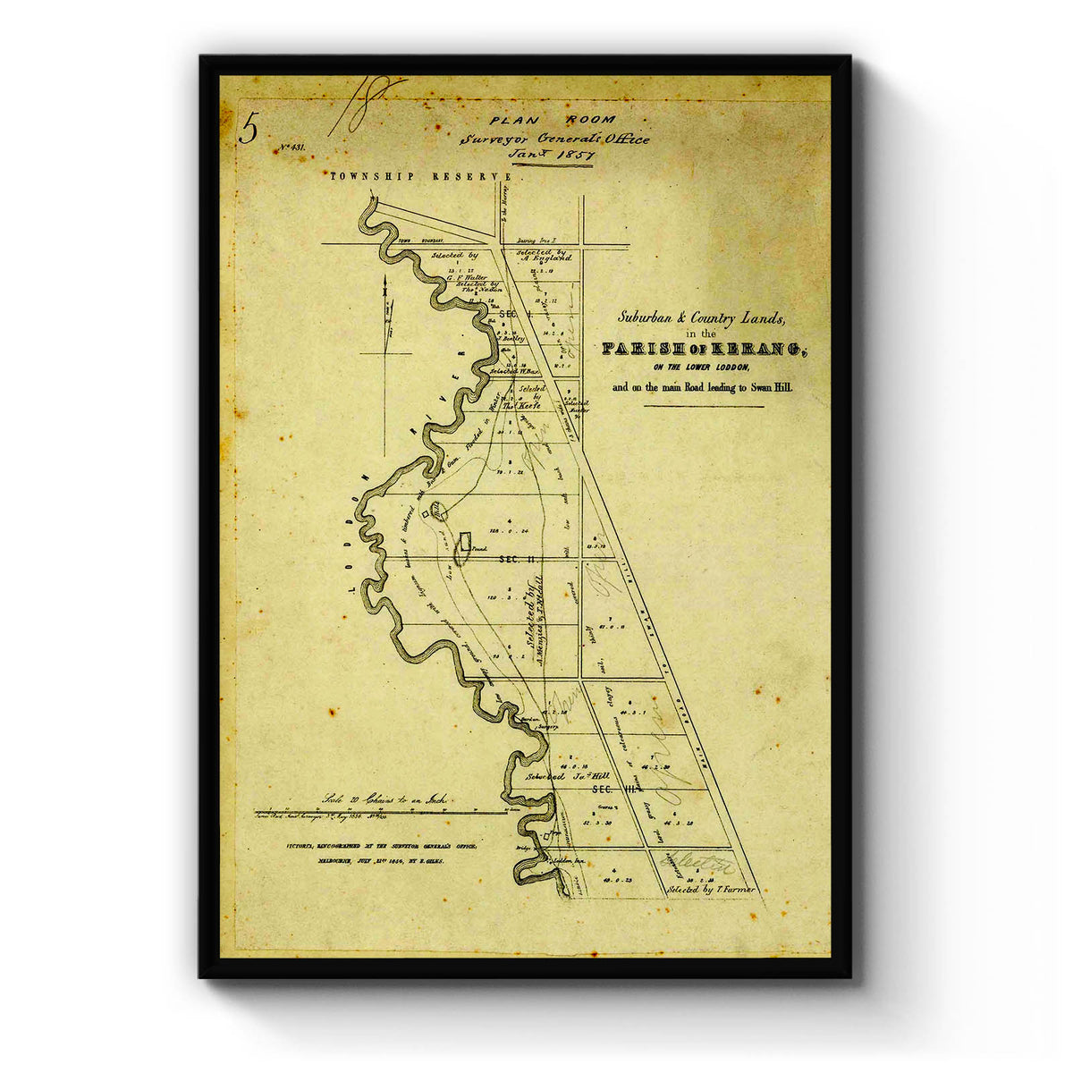 Kerang, Victoria Australia Vintage Map #1 (1856) – Vintage Maps