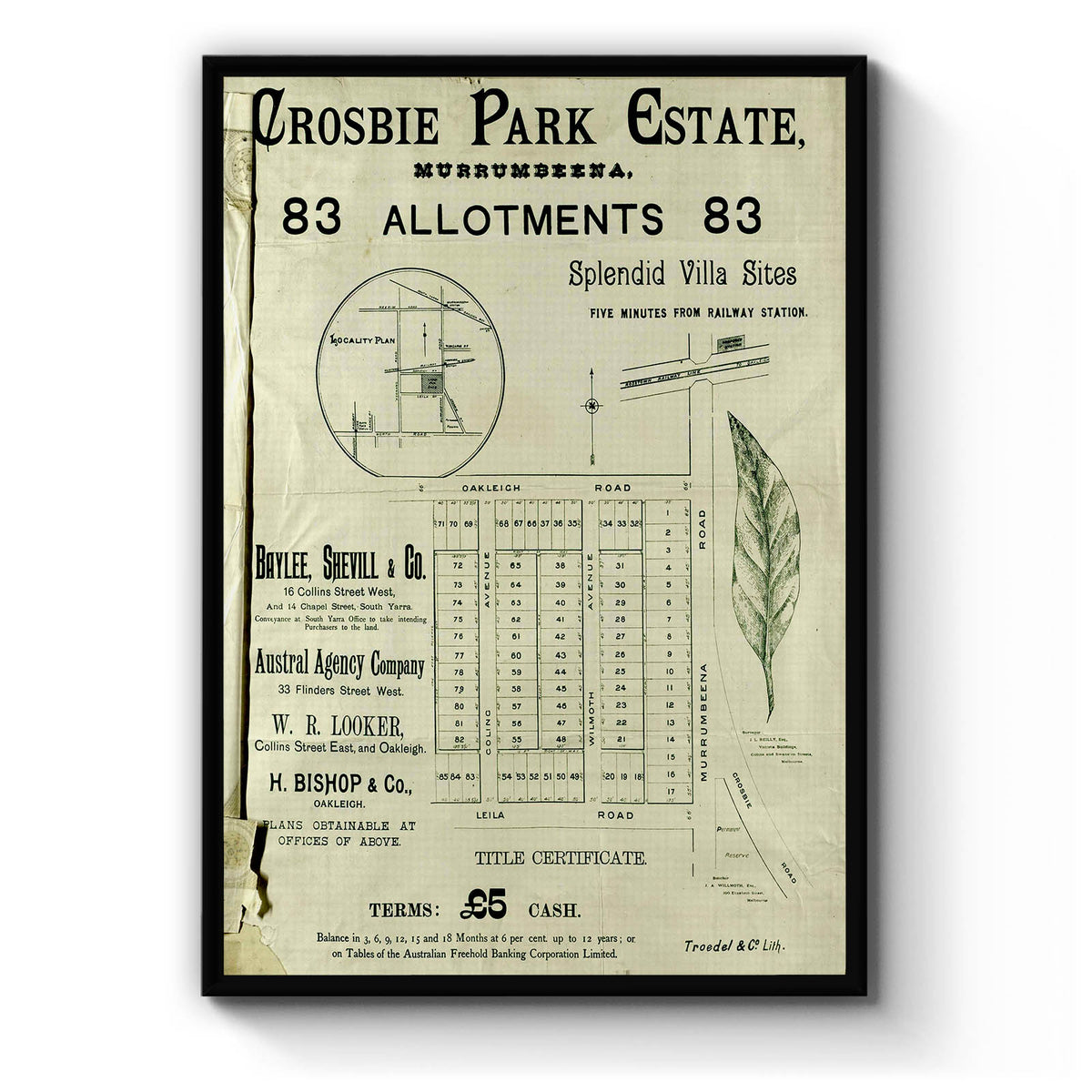 Murrumbeena, Victoria Australia Vintage Map #8 (187-?) – Vintage Maps