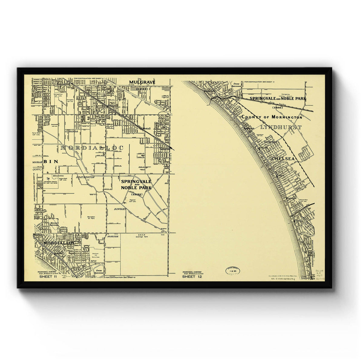 Chelsea, Victoria Australia Vintage Map #4 (1957) – Vintage Maps