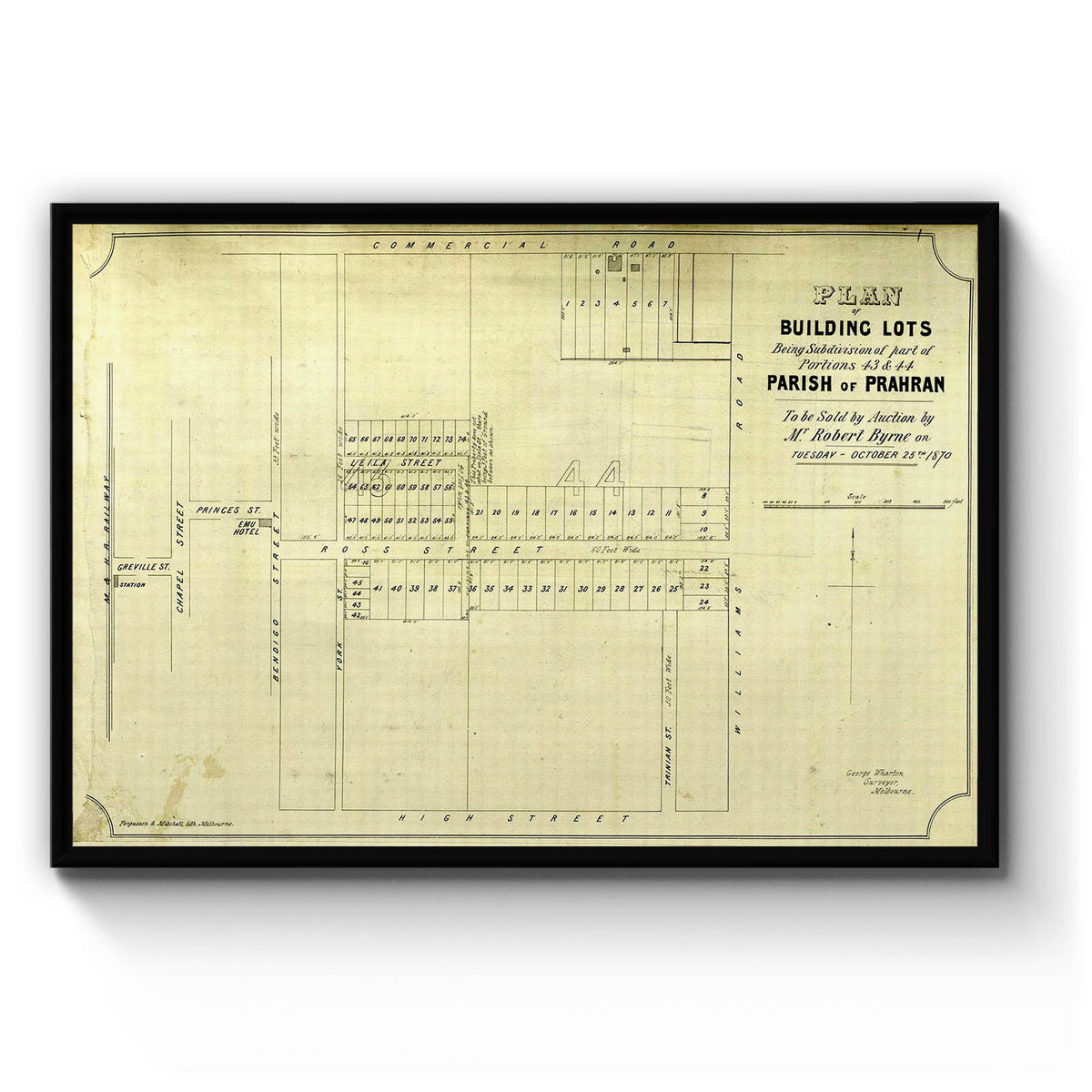 Prahran, Victoria Australia Vintage Map #70 (1870) – Vintage Maps