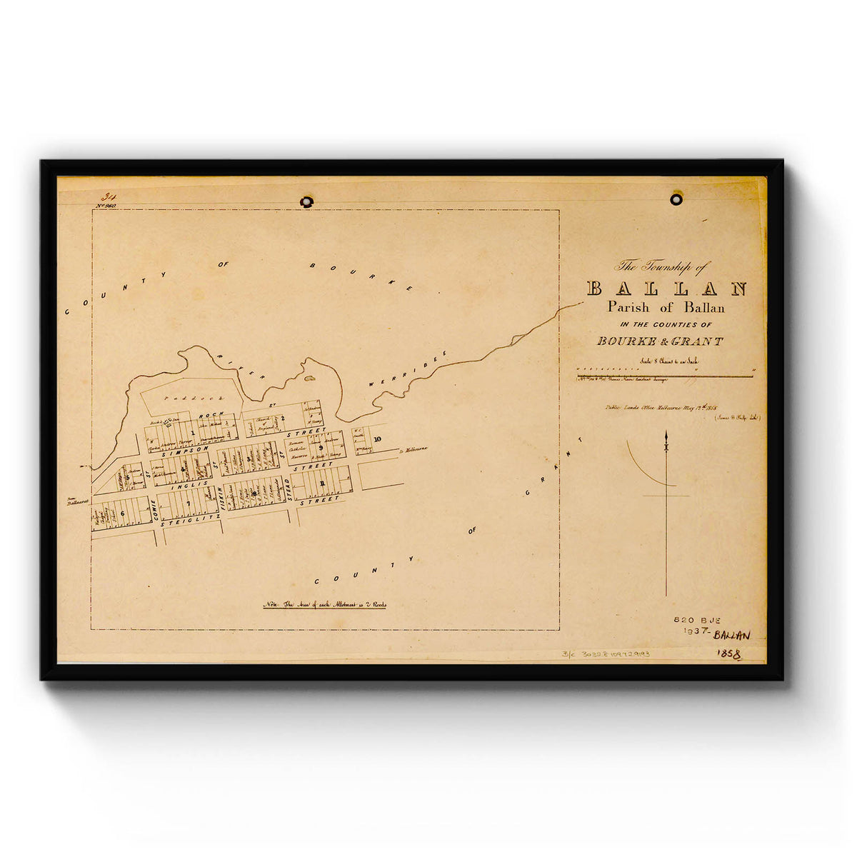 Ballan, Victoria Australia Vintage Map #5 (1858) – Vintage Maps