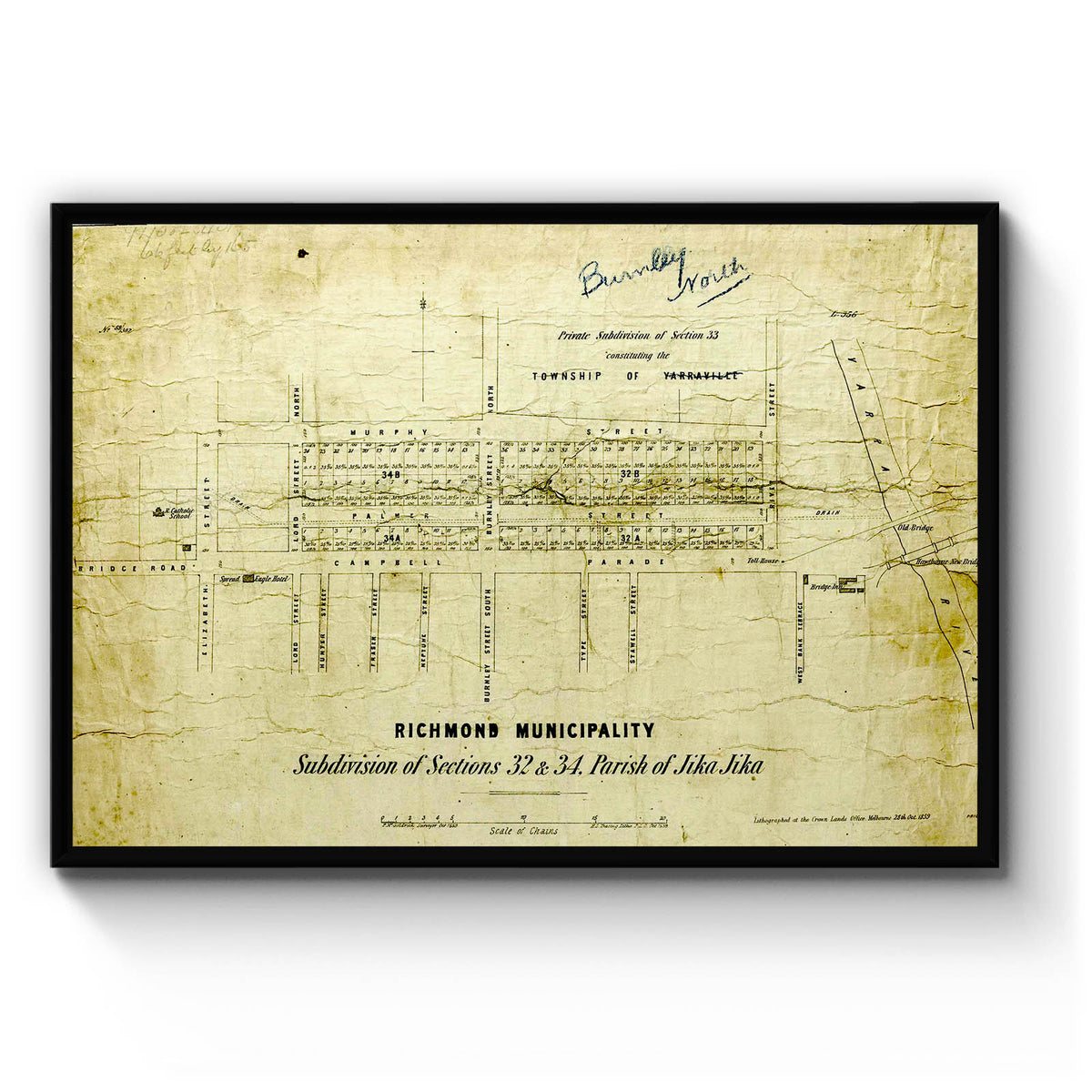 Richmond, Victoria Australia Vintage Map #97a (1859) – Vintage Maps
