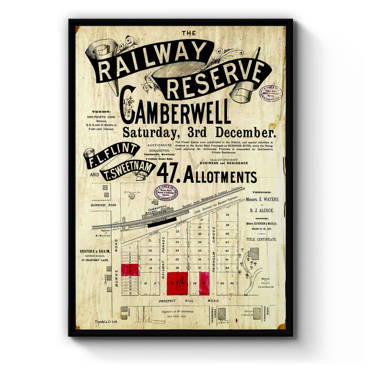Camberwell, Victoria Australia Vintage Map #56 (1887) – Vintage Maps