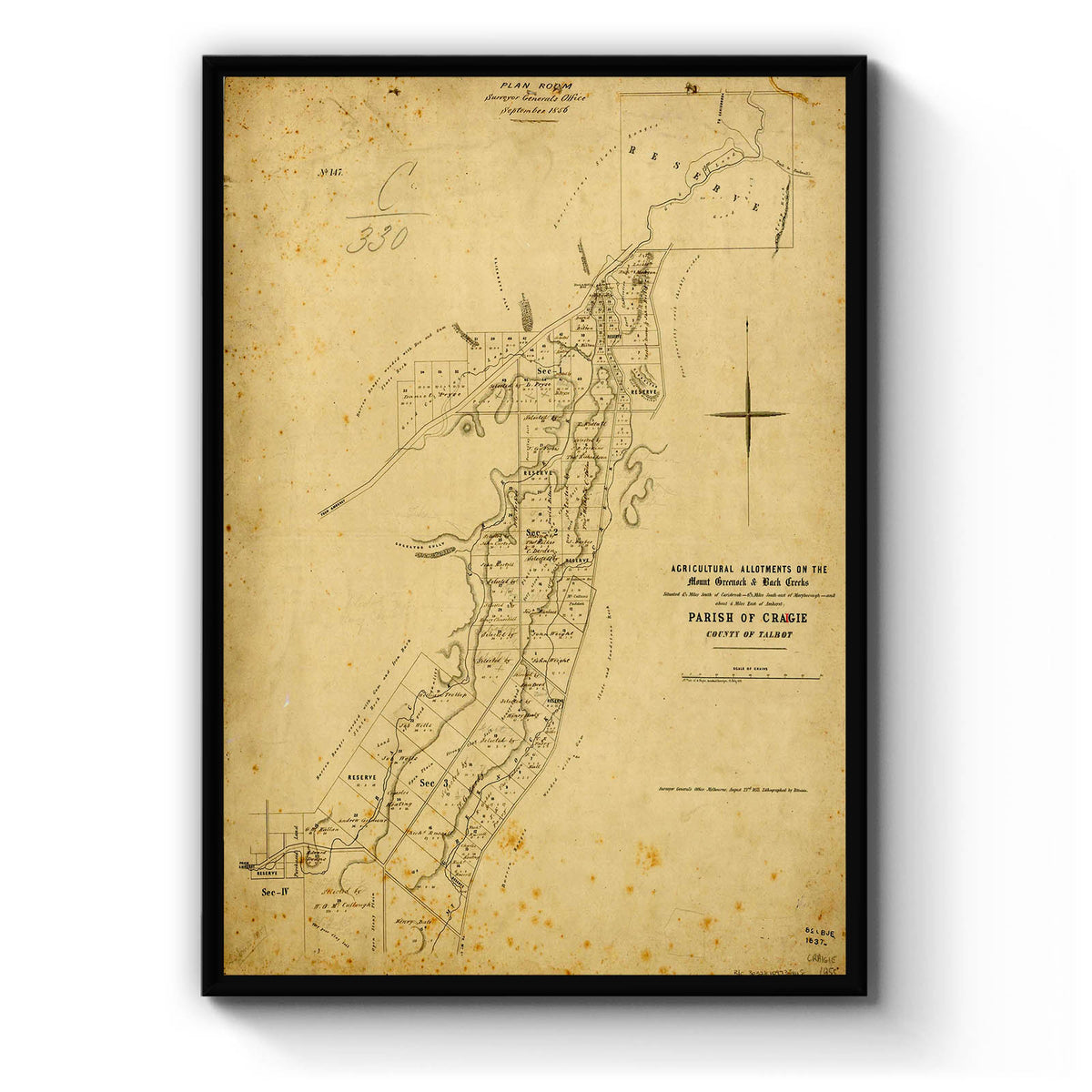 Craigie, Victoria Australia Vintage Map #5 (1855) – Vintage Maps