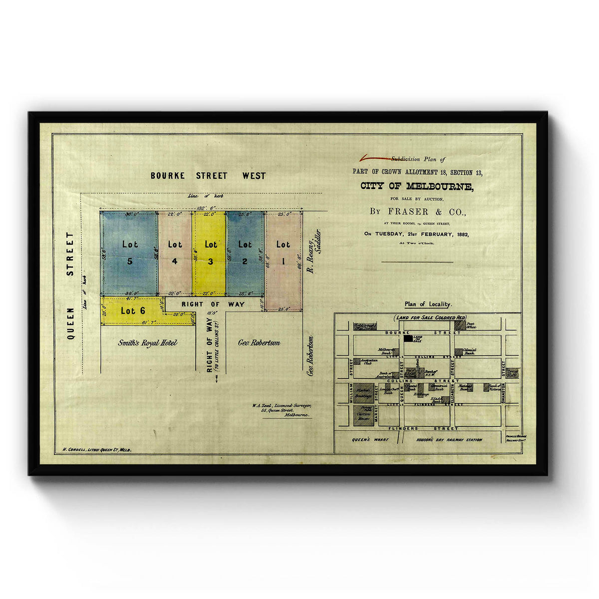 Melbourne CBD, Victoria Australia Vintage Map #57 (1882) – Vintage Maps