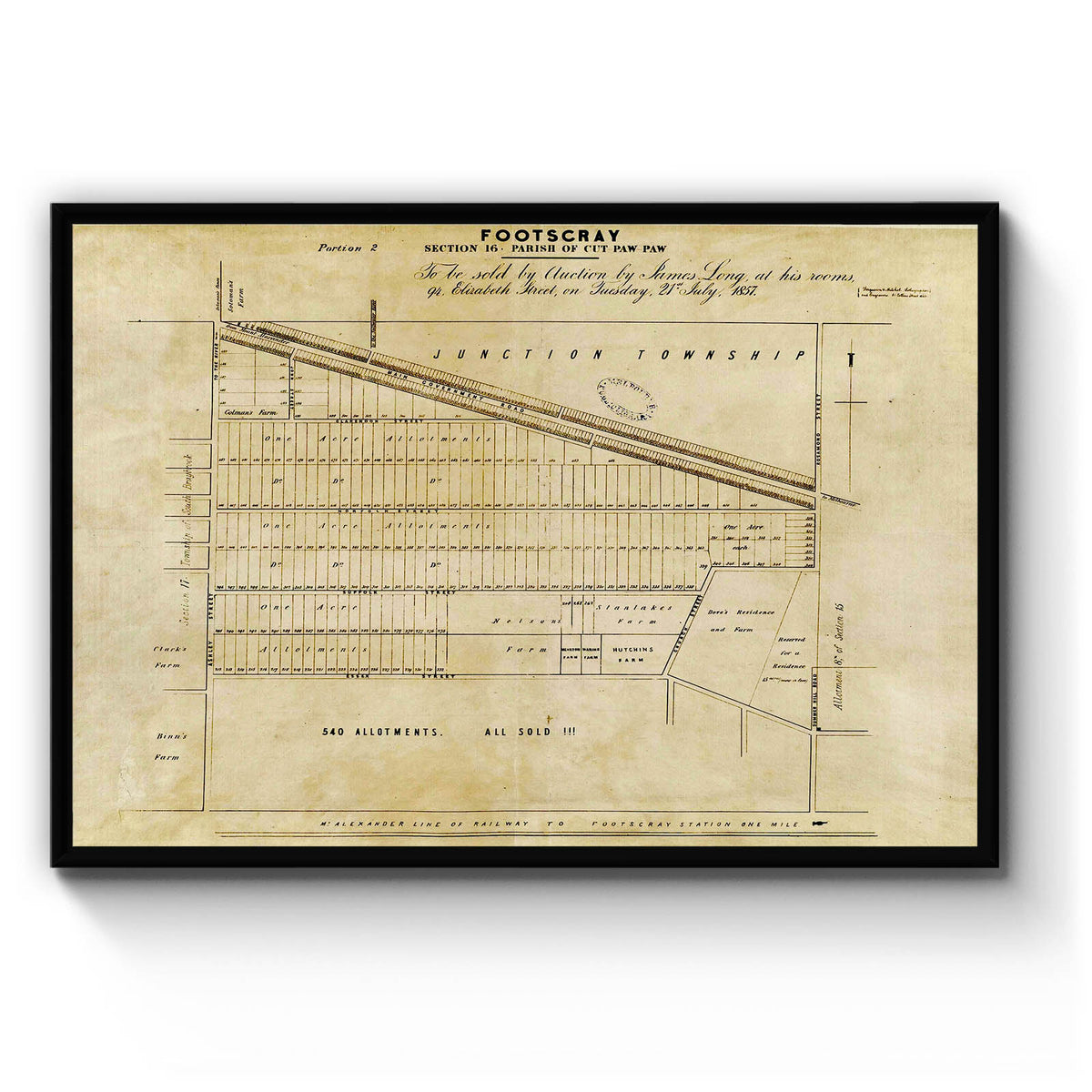 Footscray, Victoria Australia Vintage Map #86 (1857) – Vintage Maps