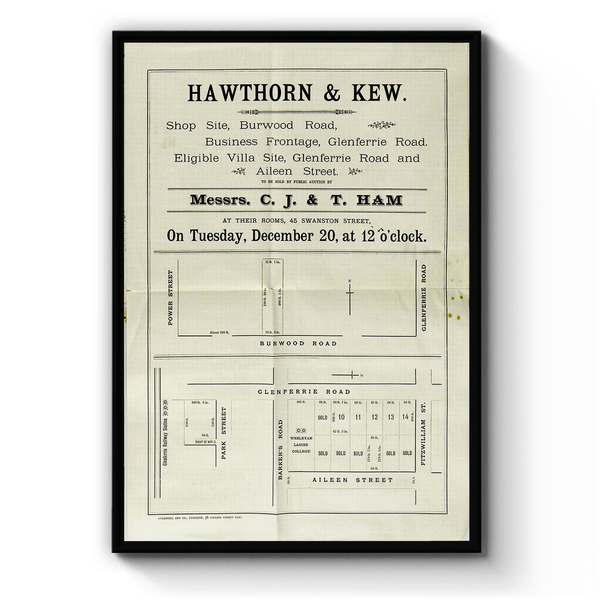 Kew, Victoria Australia Vintage Map #111 (187-?) – Vintage Maps