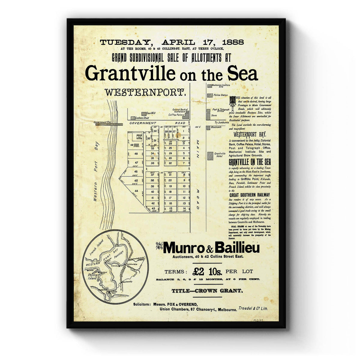 Grantville, Victoria Australia Vintage Map #1 (1888) – Vintage Maps