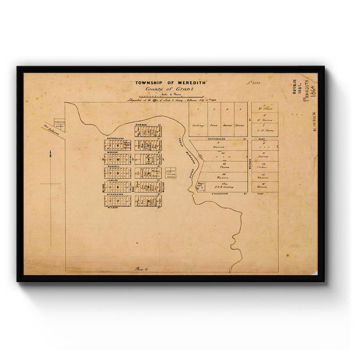 Meredith, Victoria Australia Vintage Map #1 (1864) – Vintage Maps
