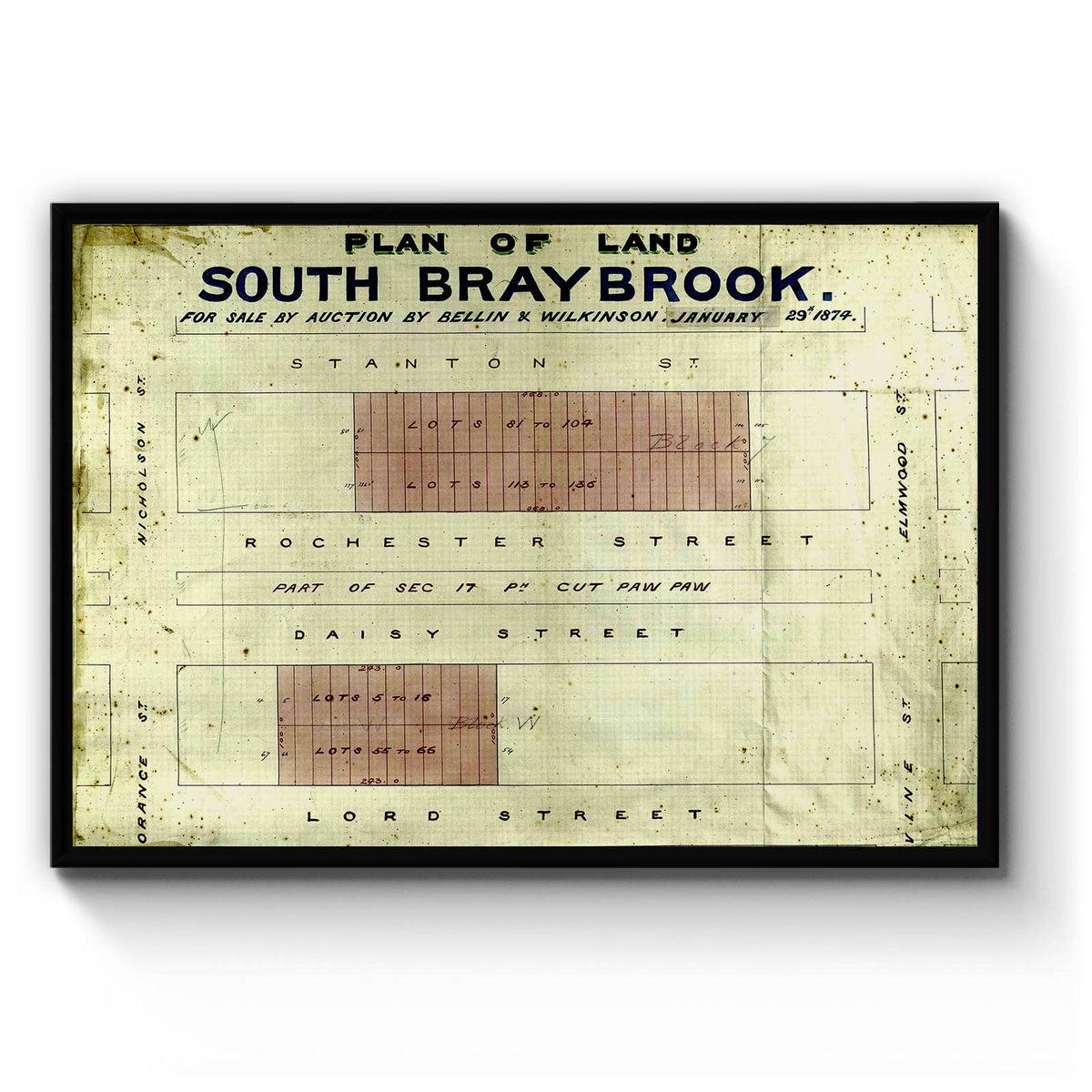 Braybrook, Victoria Australia Vintage Map #8 (1874) – Vintage Maps