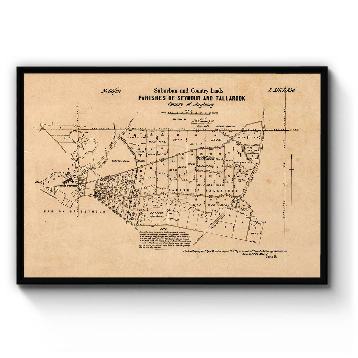 Seymour, Victoria Australia Vintage Map #2 (1861) – Vintage Maps