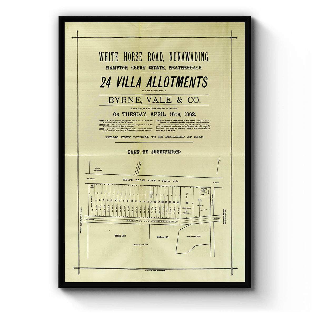 Nunawading, Victoria Australia Vintage Map #3 (1882) – Vintage Maps