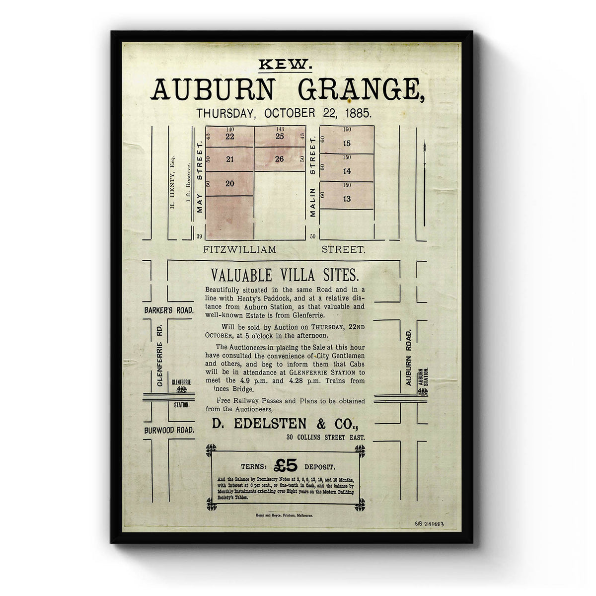 Kew, Victoria Australia Vintage Map #64 (1885) – Vintage Maps