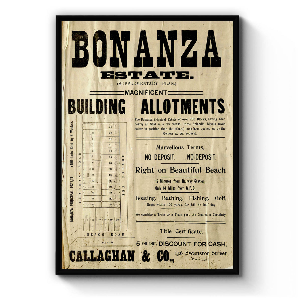 Mentone, Victoria Australia Vintage Map #2 (18--?) – Vintage Maps