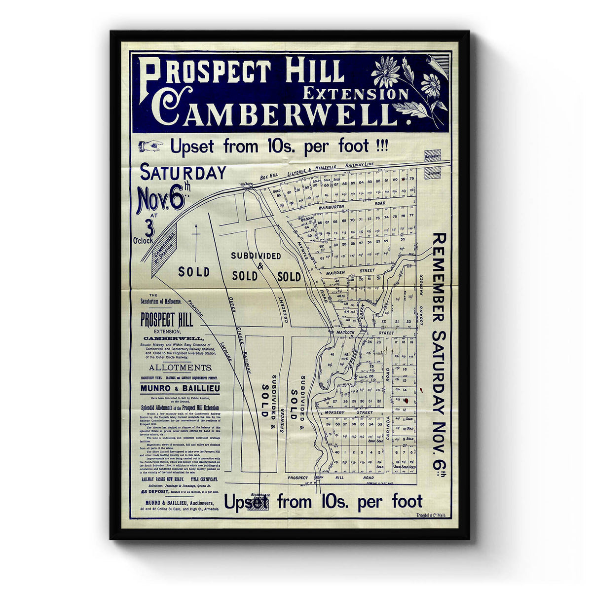 Camberwell, Victoria Australia Vintage Map #74 (1886?) – Vintage Maps