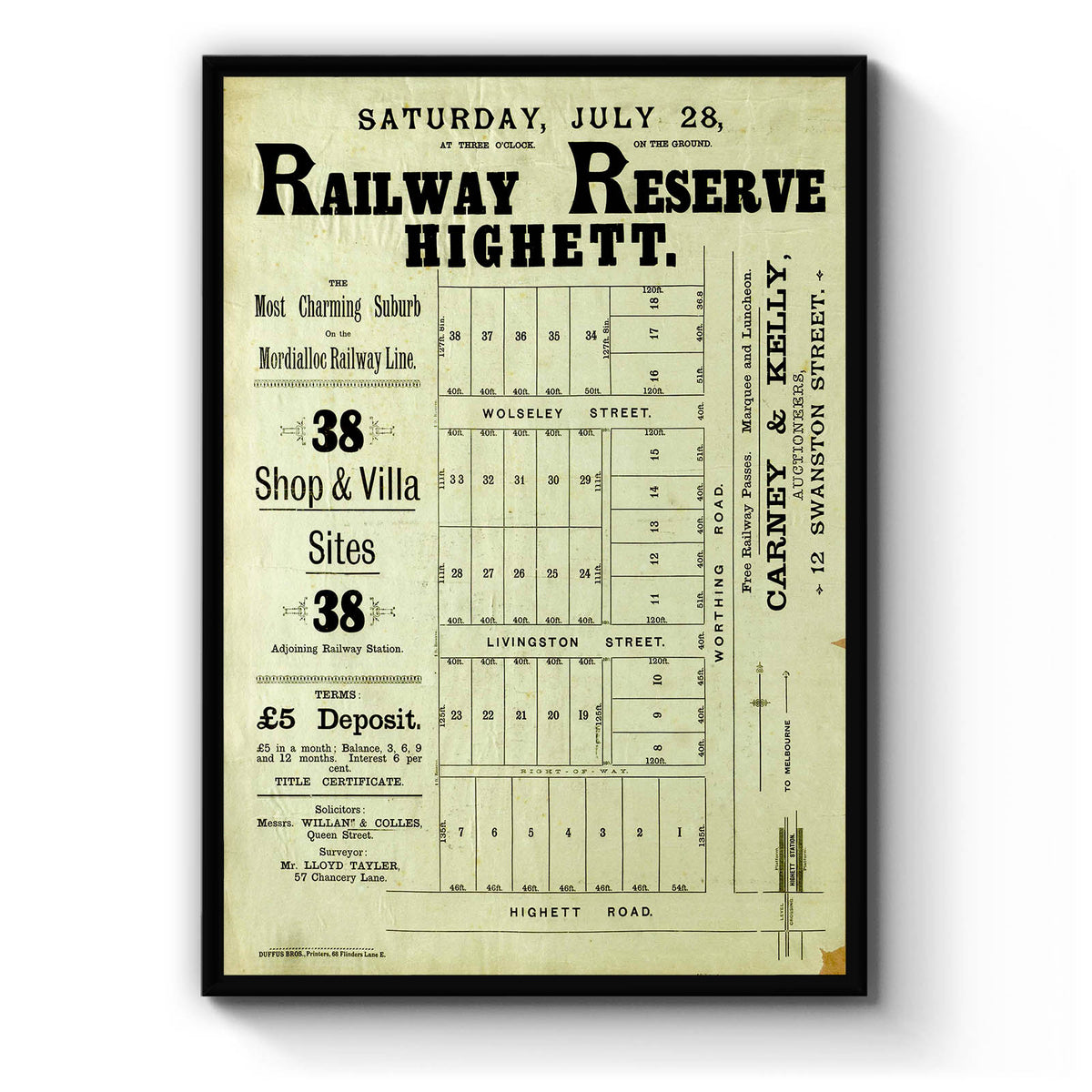 Highett, Victoria Australia Vintage Map #1 (1894?) – Vintage Maps