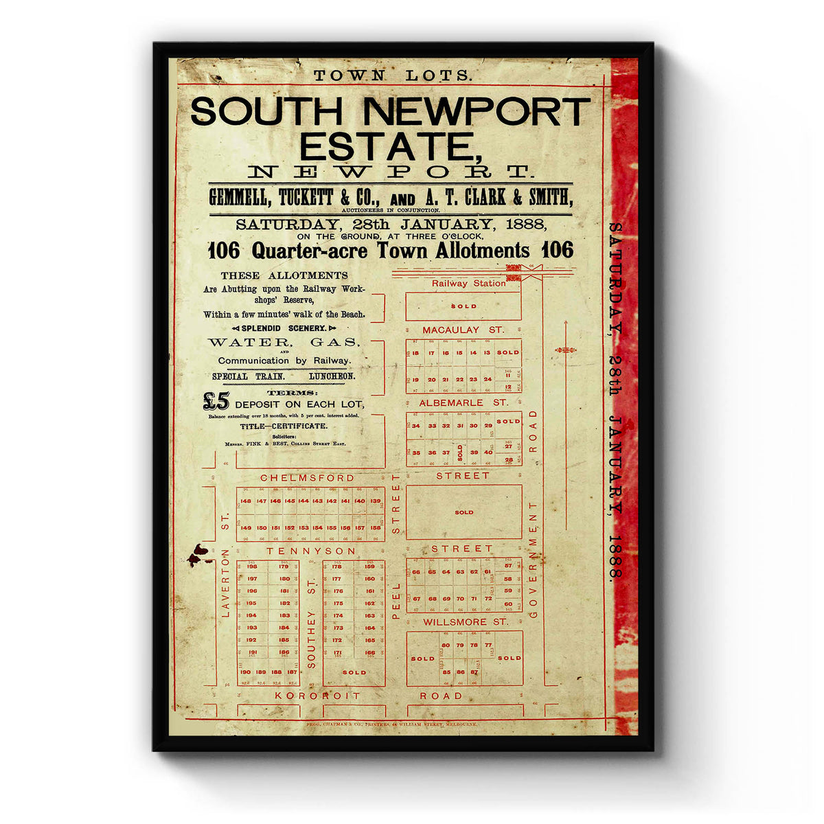 Newport, Victoria Australia Vintage Map #1 (1888) – Vintage Maps