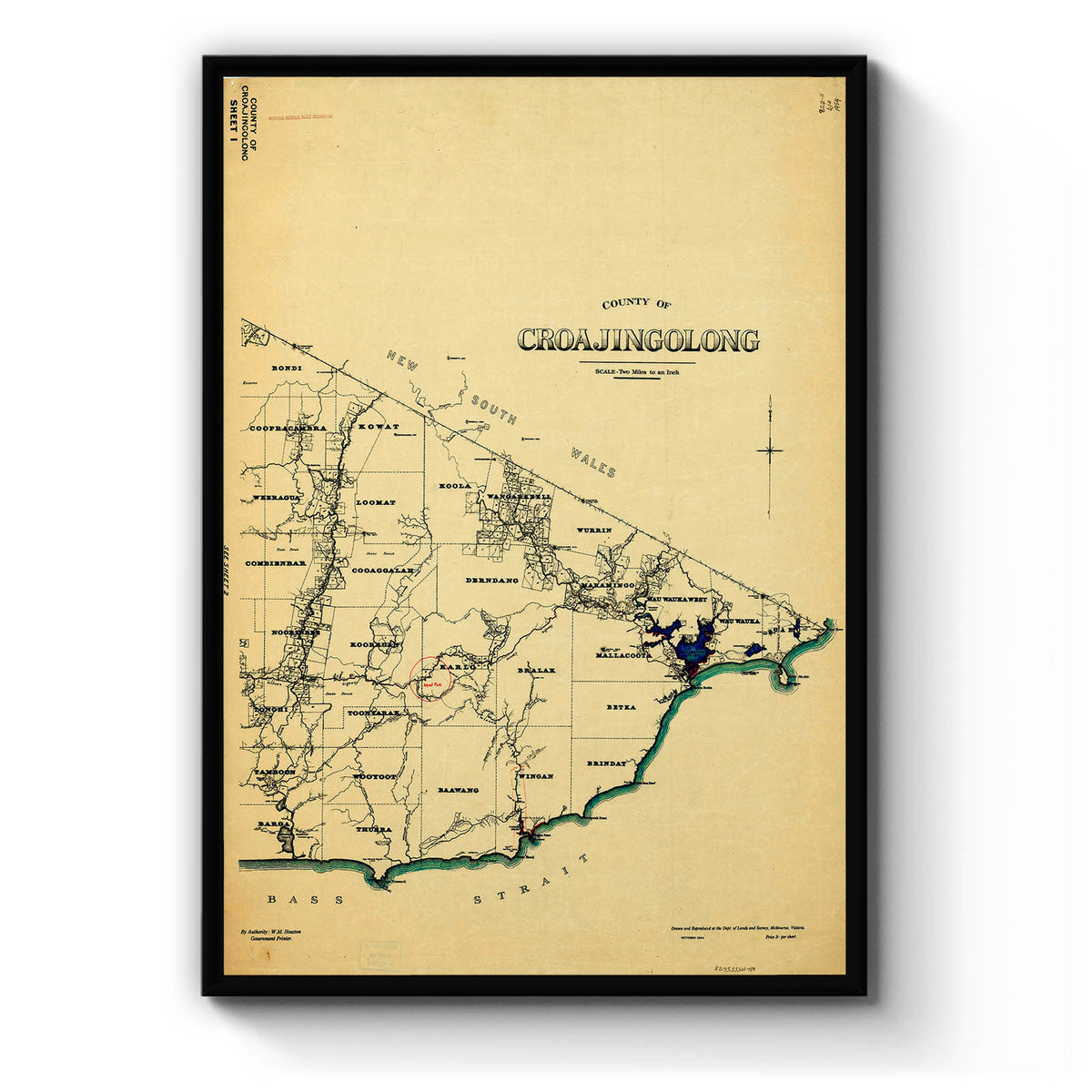 Mallacoota, Victoria Australia Vintage Map #1b (1954) – Vintage Maps