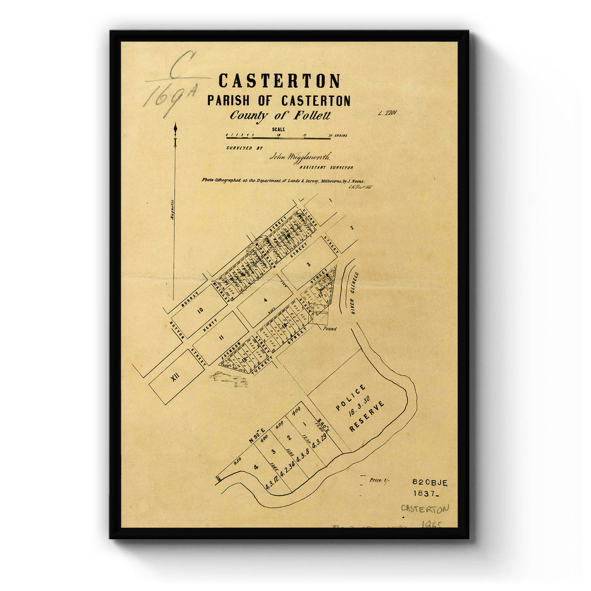 Casterton, Victoria Australia Vintage Map #1 (1865) – Vintage Maps