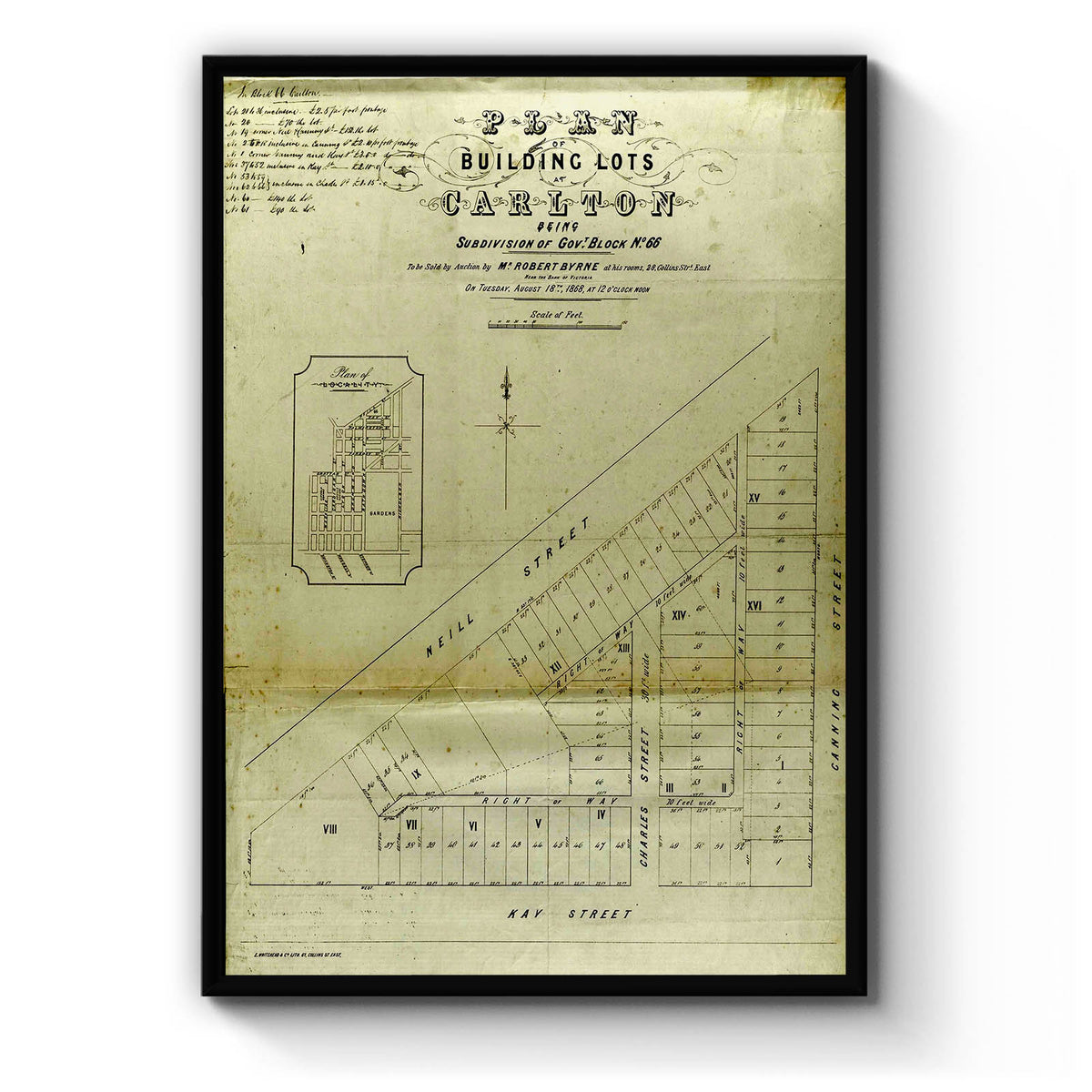 Carlton, Victoria Australia Vintage Map #48 (1868) – Vintage Maps