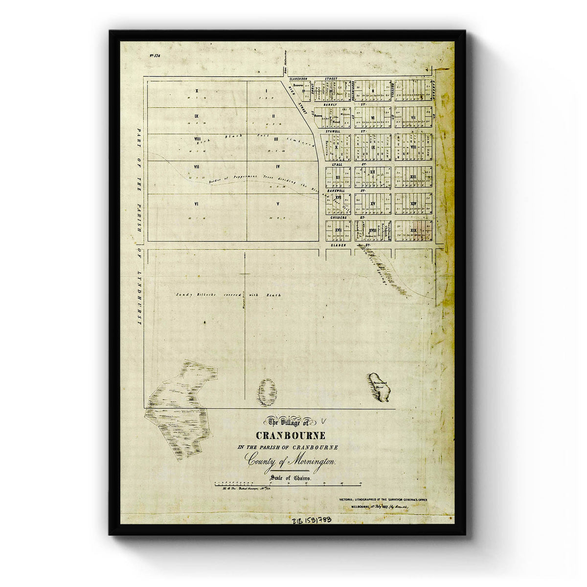 Cranbourne, Victoria Australia Vintage Map #6 (1857) – Vintage Maps