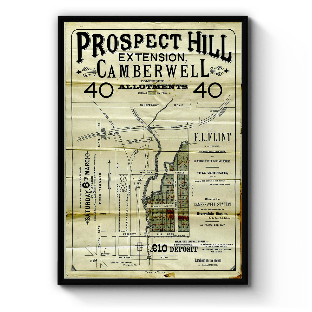 Camberwell, Victoria Australia Vintage Map #72 (1886?) – Vintage Maps