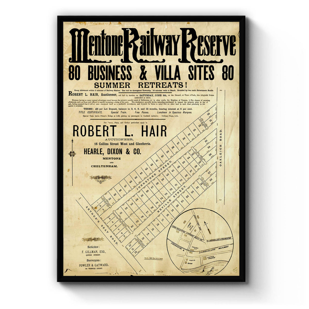 Mentone, Victoria Australia Vintage Map #4 (188-?) – Vintage Maps