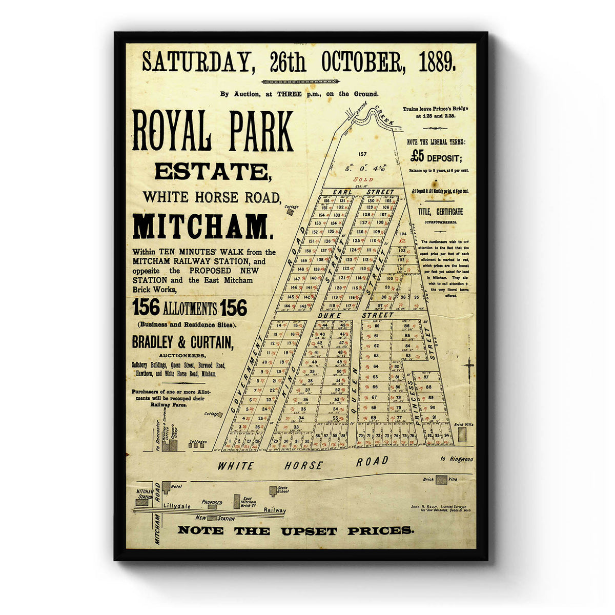 Mitcham, Victoria Australia Vintage Map #3 (1889) – Vintage Maps
