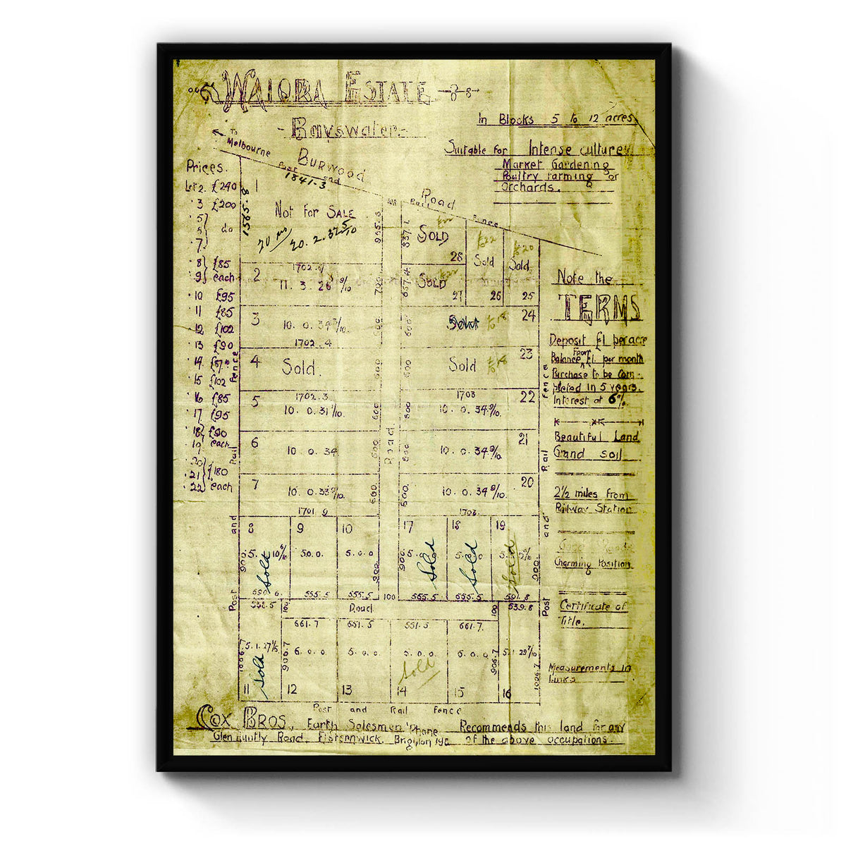 Bayswater, Victoria Australia Vintage Map #7 (1927) – Vintage Maps