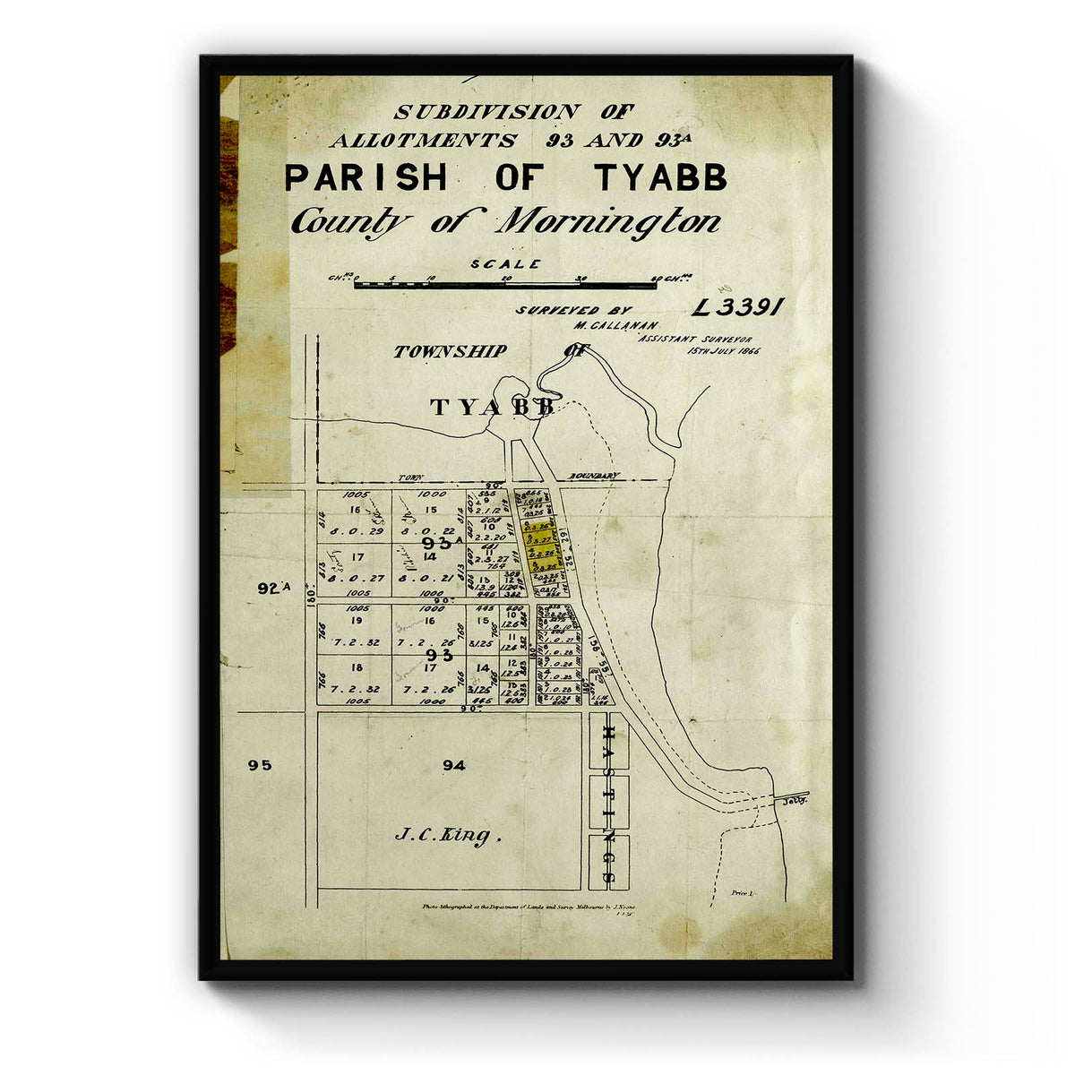 Tyabb, Victoria Australia Vintage Map #4 (1875) – Vintage Maps