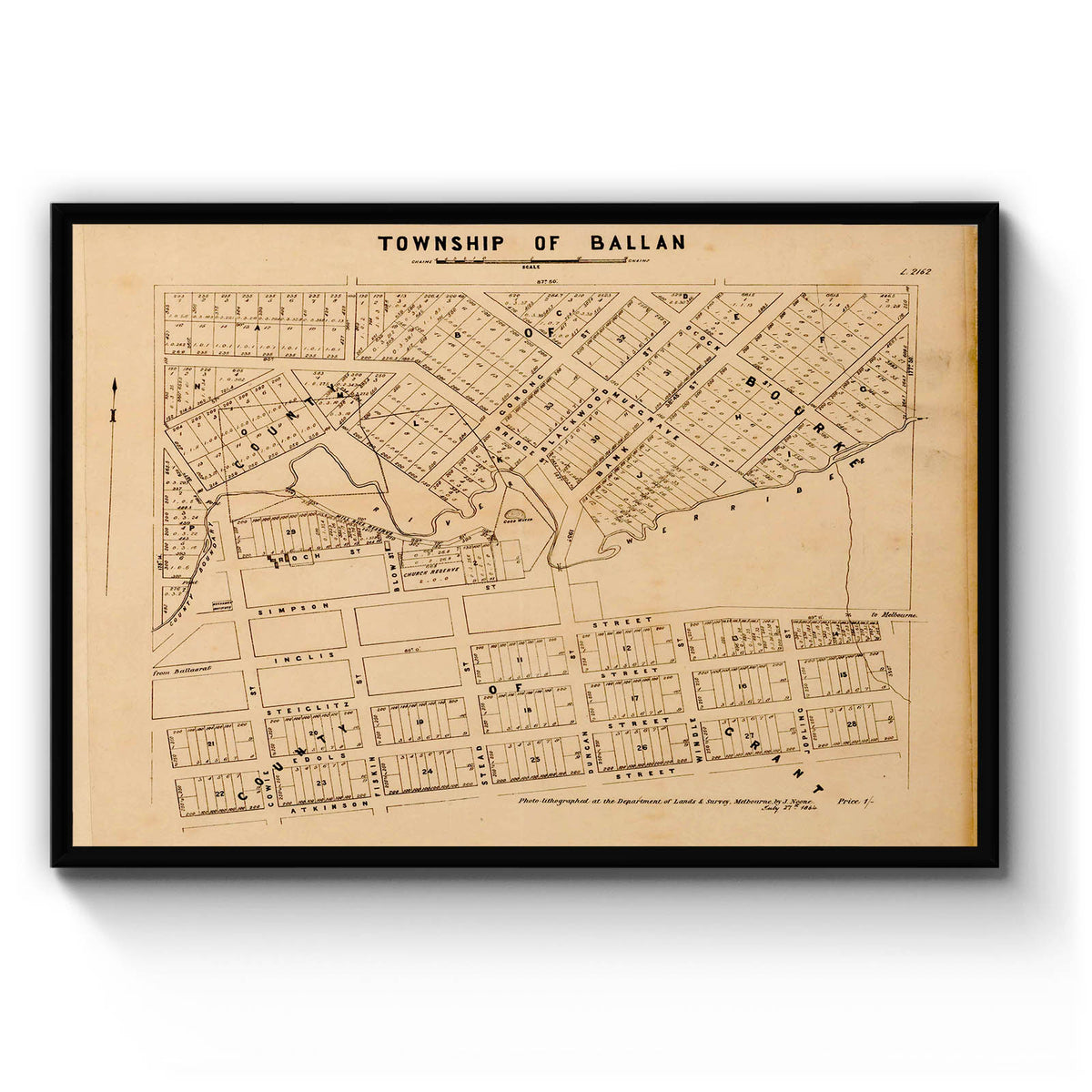 Ballan, Victoria Australia Vintage Map #3 (1864) – Vintage Maps