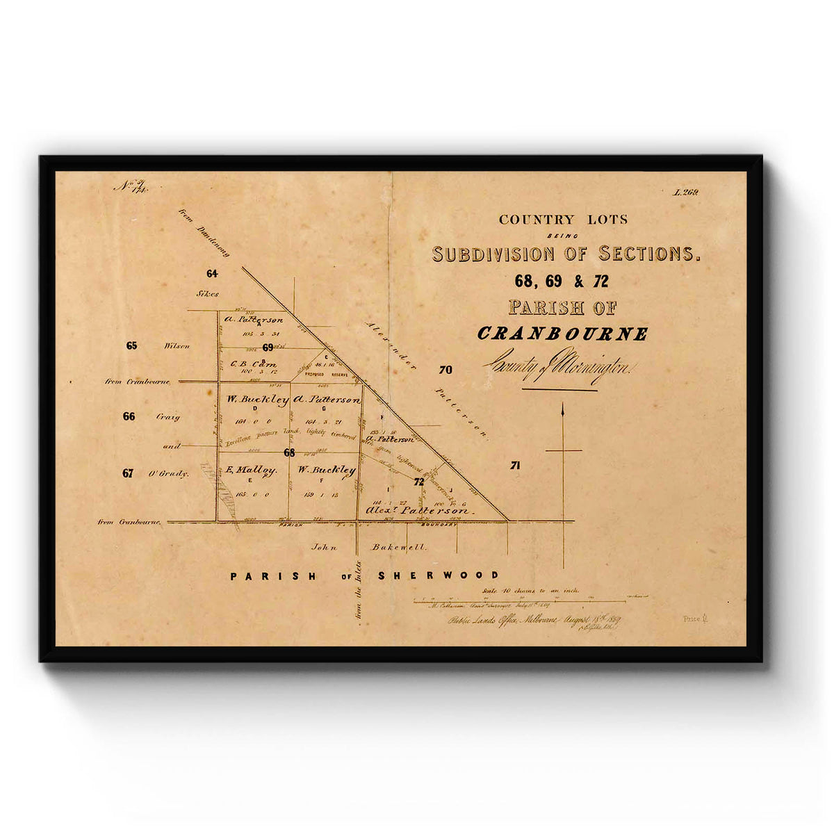 Cranbourne, Victoria Australia Vintage Map #5 (1859) – Vintage Maps