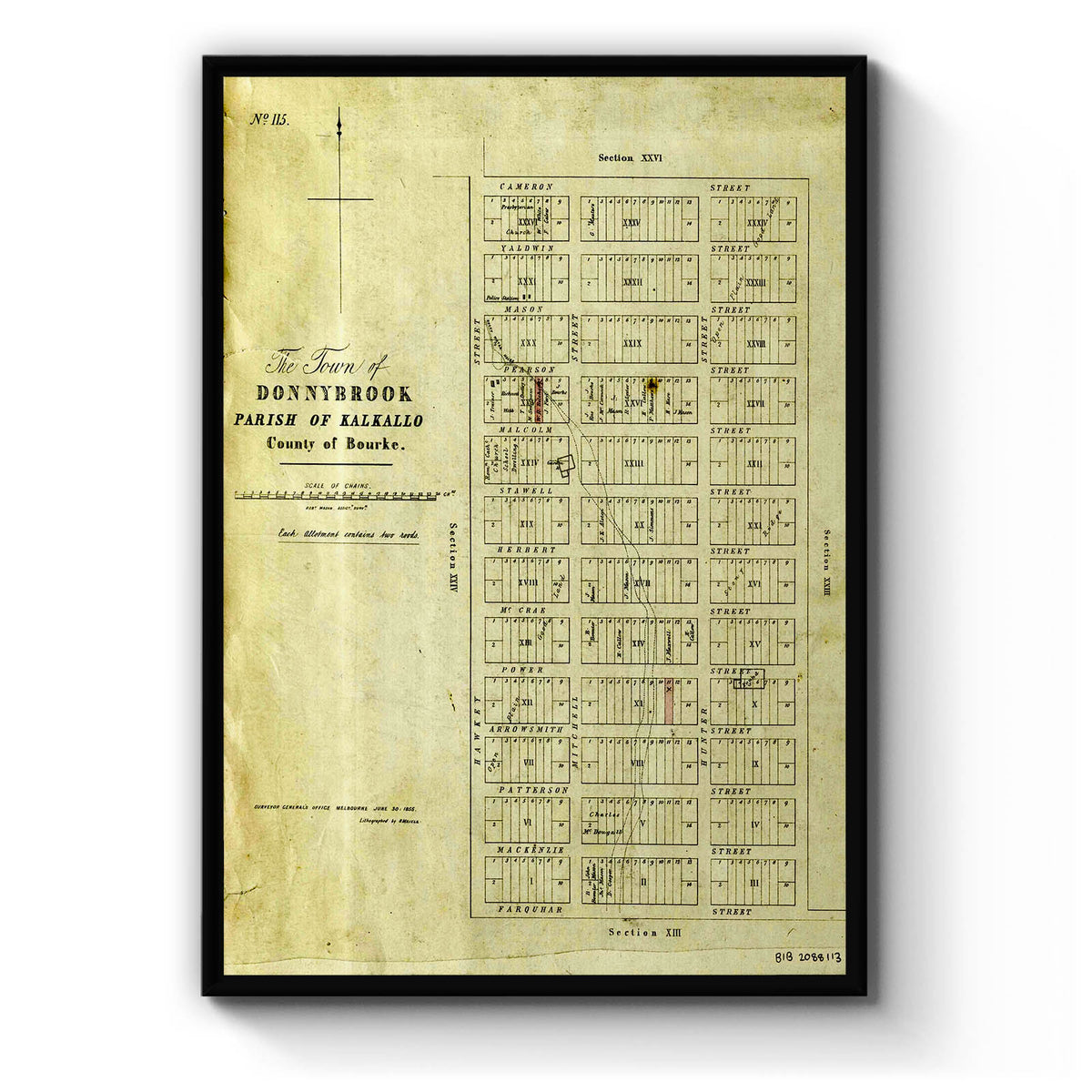Donnybrook, Victoria Australia Vintage Map #1 (1855) – Vintage Maps